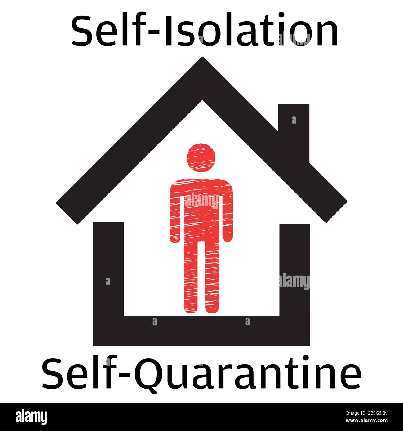 Self isolation or self quarantine concept vector illustration Stock ...