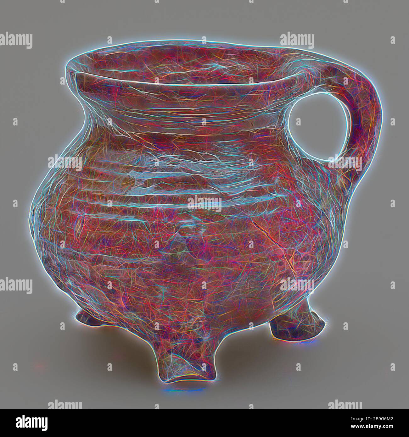 Pottery cooking pot, cooking jug, small model with one sausage ear, on ...