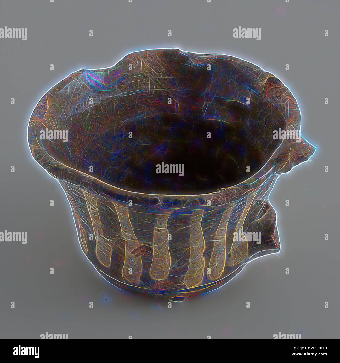 Earthenware head with wide neck and narrow foot, decorated in sludge ...