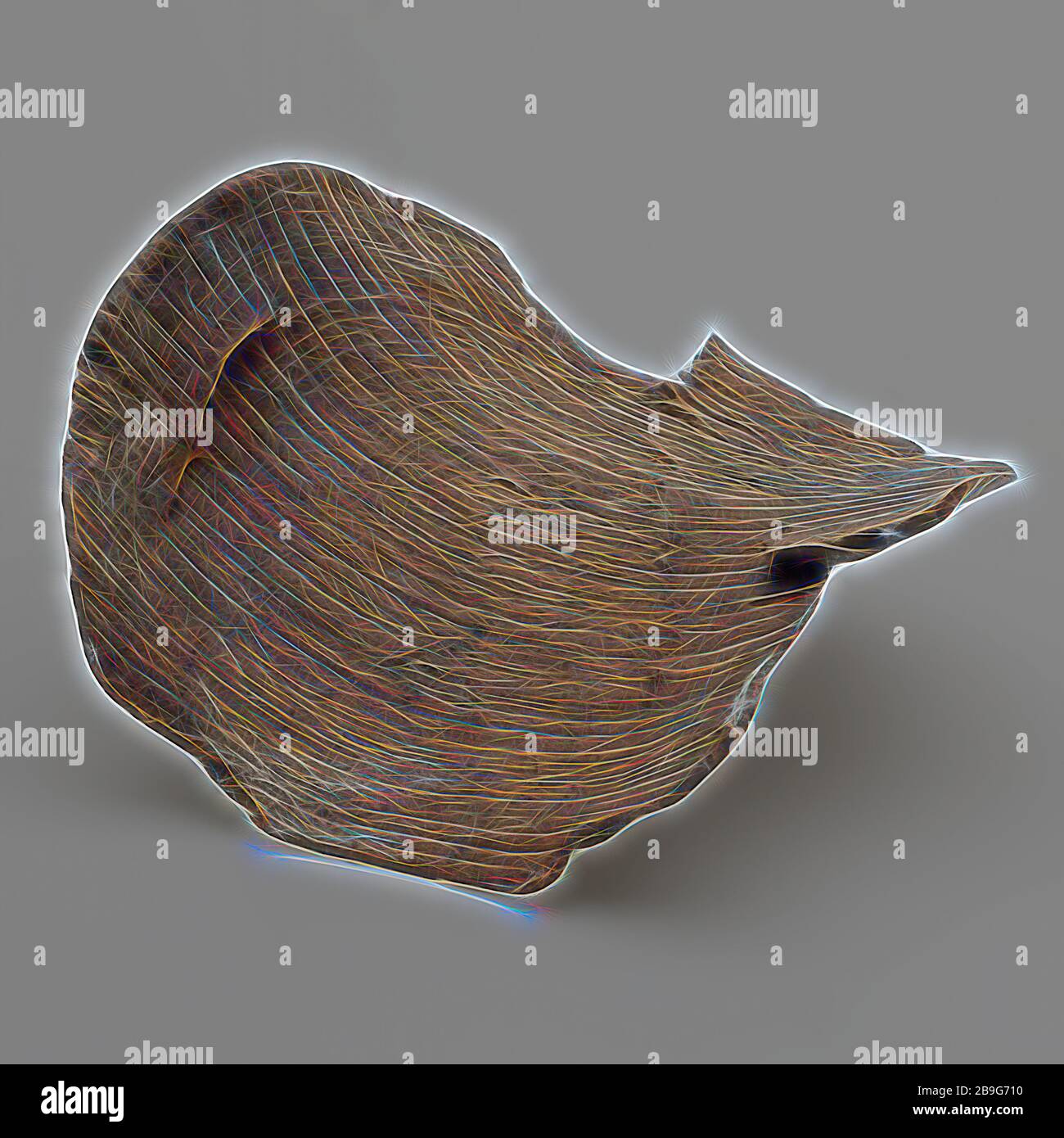 Fragment of small wooden sign on stand, plate crockery holder soil find ...