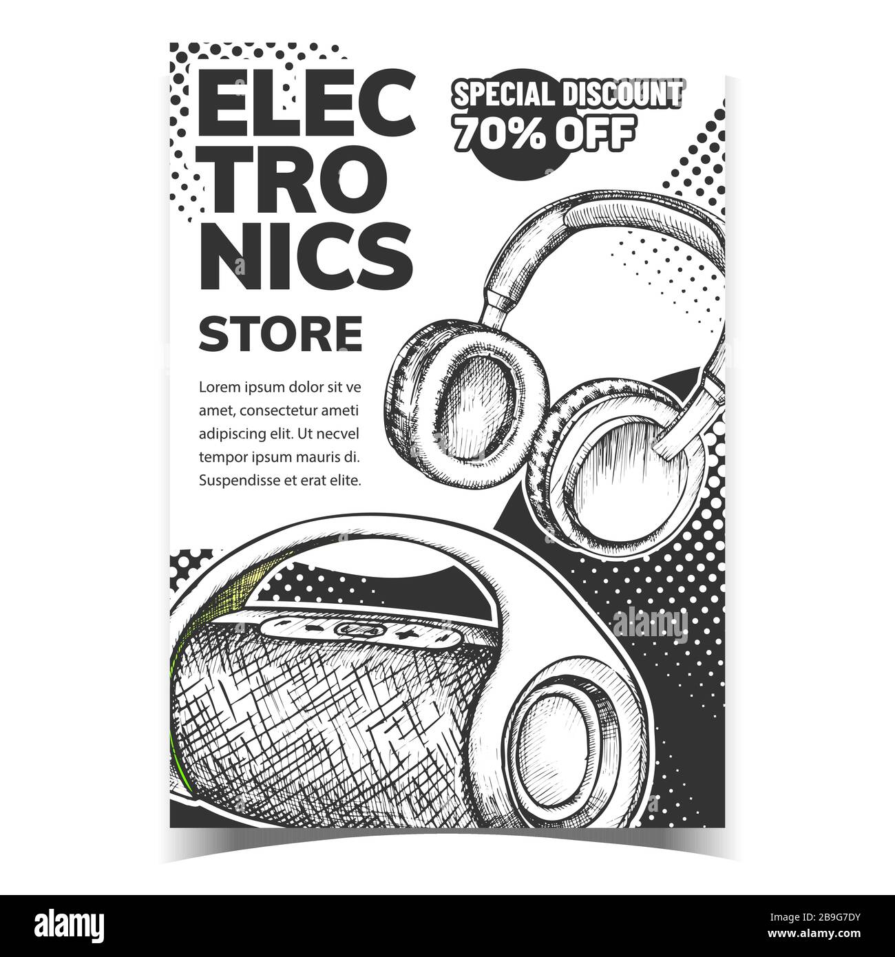 Electronics Store Discount Advertise Banner Vector Stock Vector Image ...