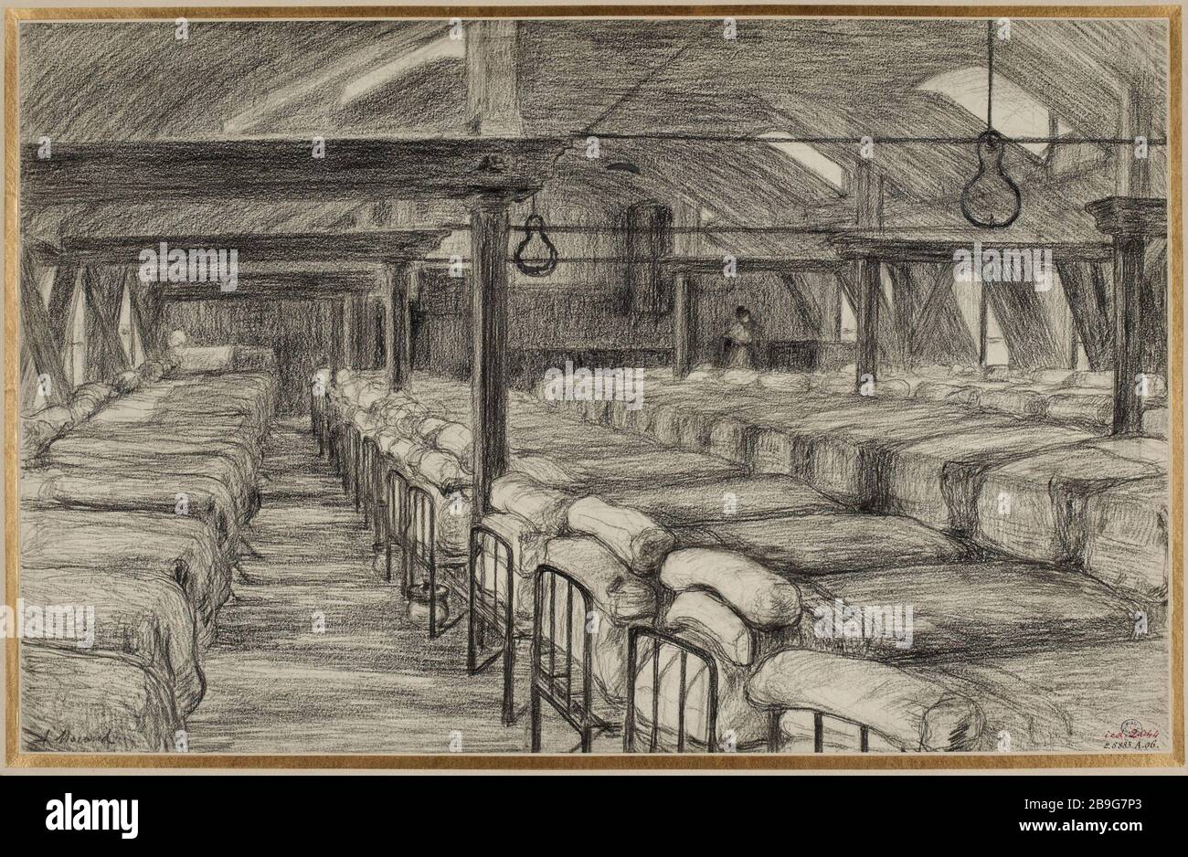 Prison Saint-Lazare: the great empty dormitory Stock Photo - Alamy