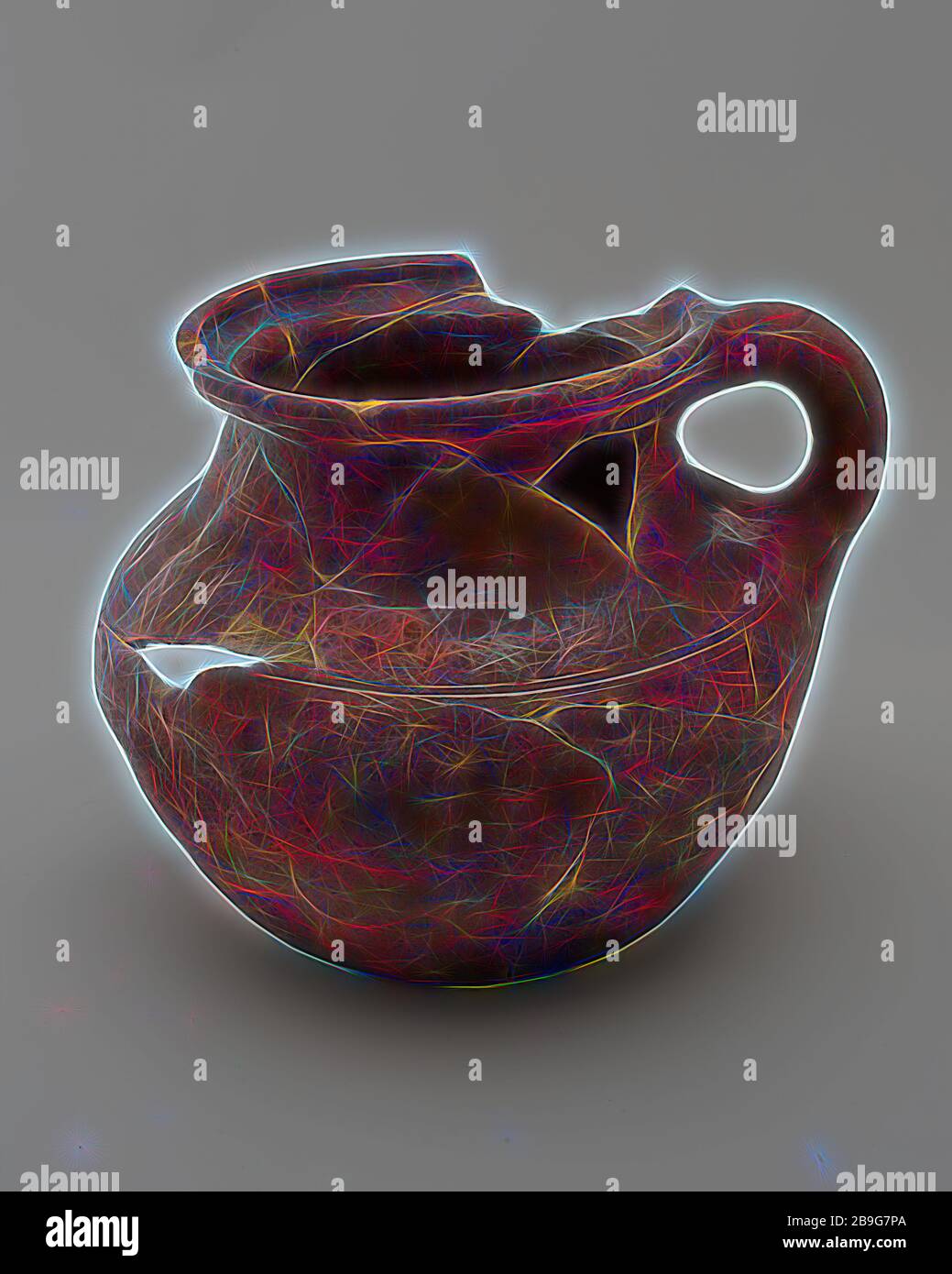 Pottery room comfort on curved floor, conical neck, rim with lid slot ...