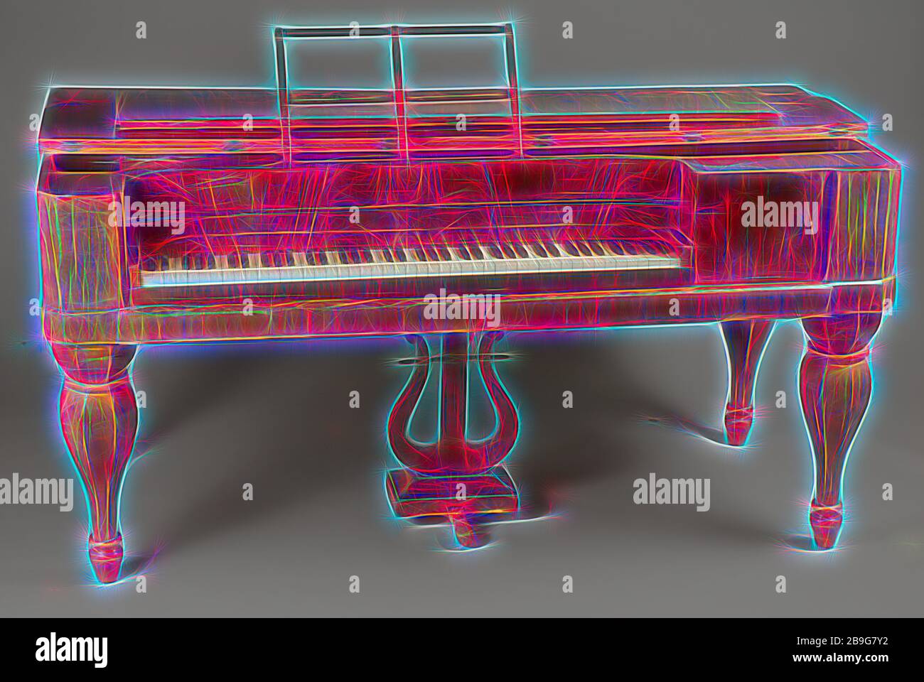 Mahogany Biedermeier table piano, piano musical instrument acoustic ...