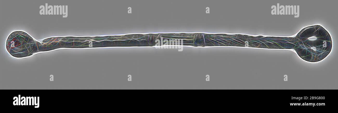 Small tin bar, decorated with hatching, two round ends, toy relaxant ...