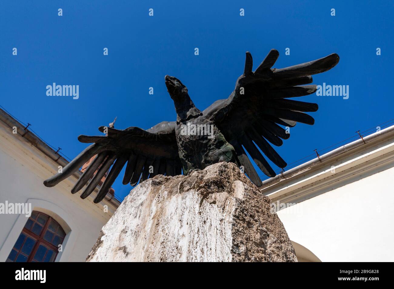 Turul statue in Szalkszentmarton, Hungary Stock Photo - Alamy