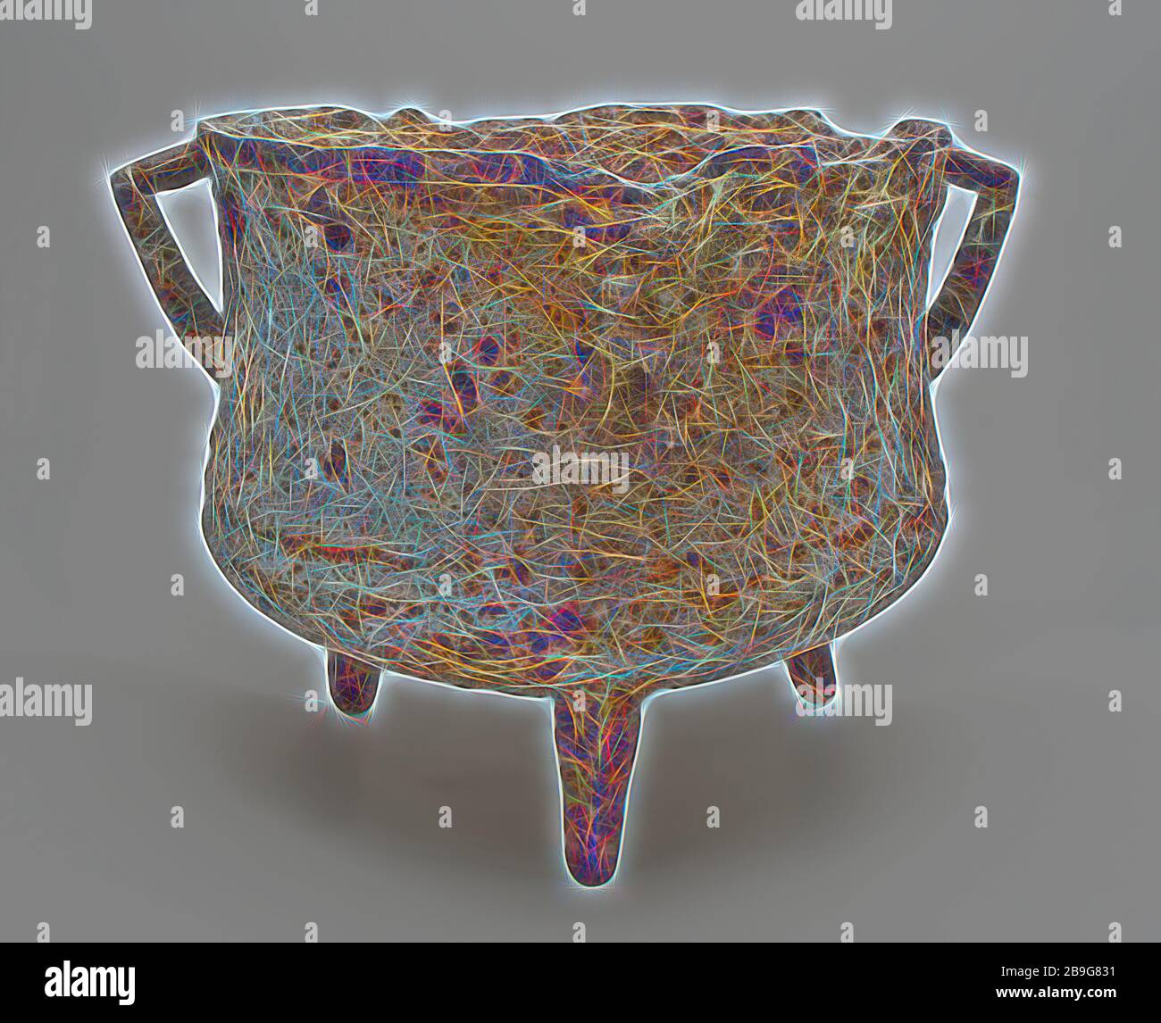 Iron kettle with three legs, cooking pot tableware holder kitchenware ...