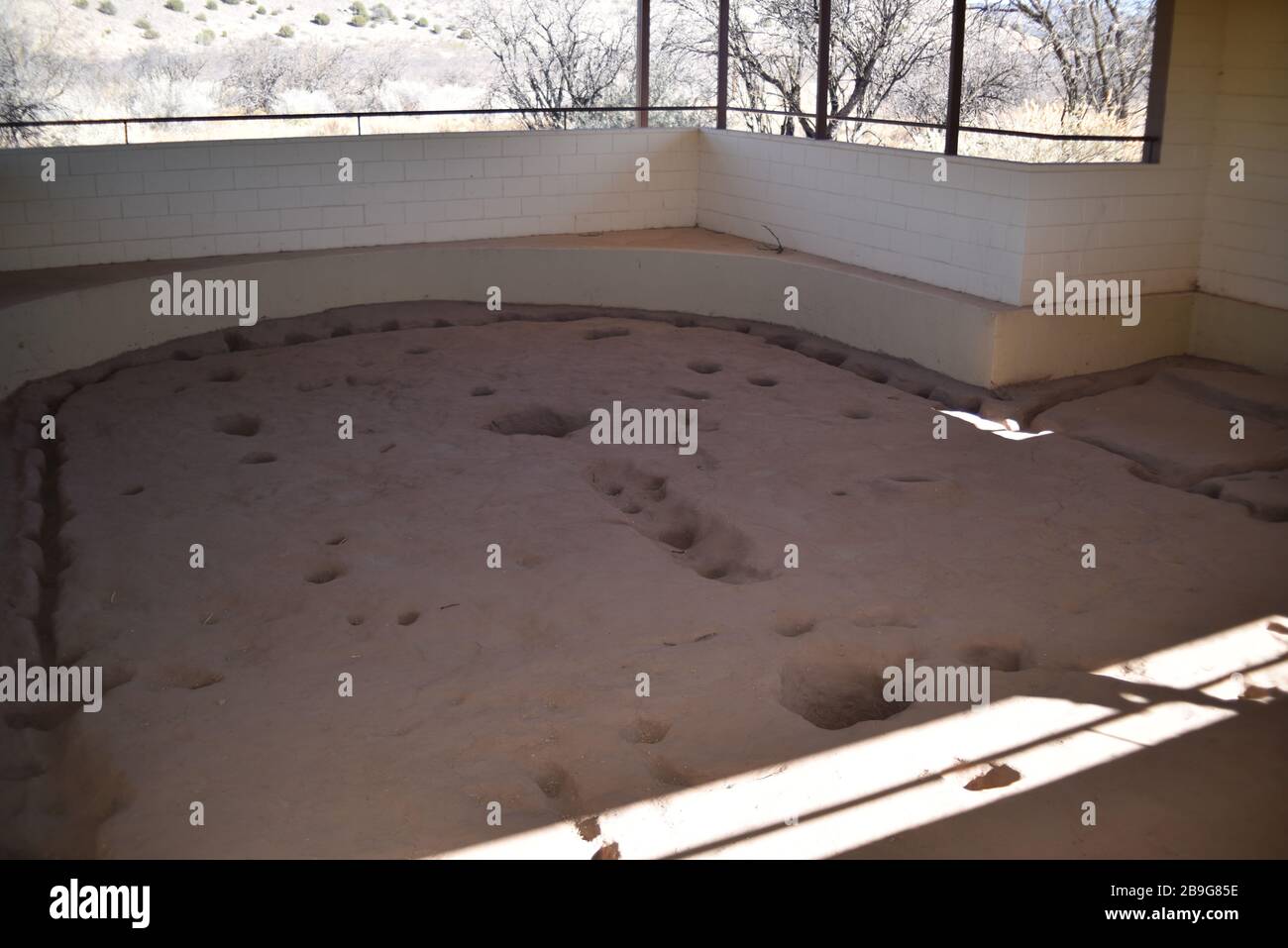 Rim Rock, AZ., U.S.A., January 13, 2018. Pit house at Montezuma Well ...