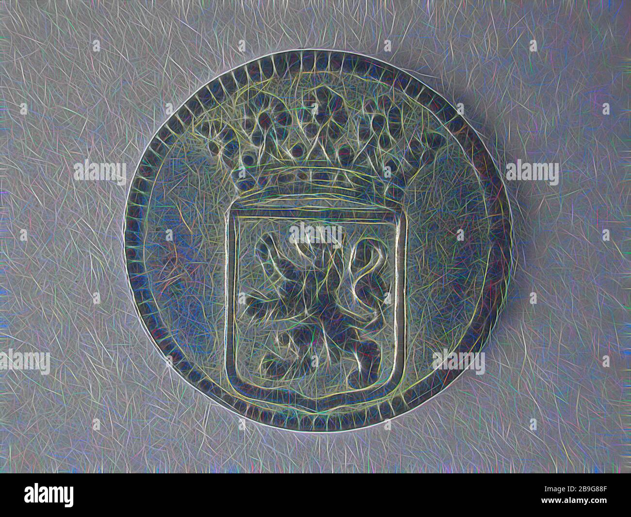 Half coin, coin of the VOC, minted in Holland, half duit currency money ...