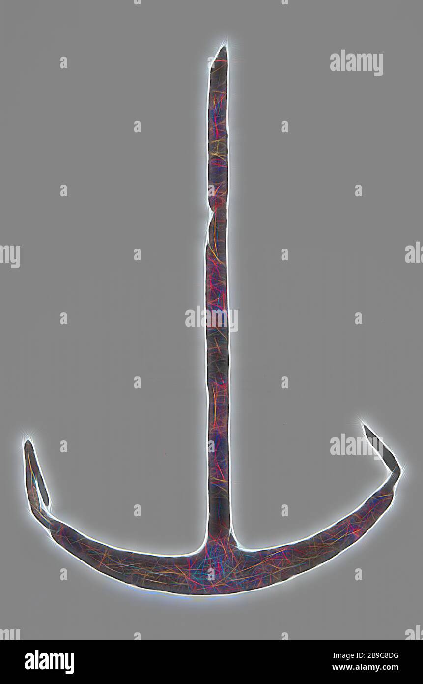 Iron anchor, broken shaft, flat wrought iron, anchor ship's equipment ...