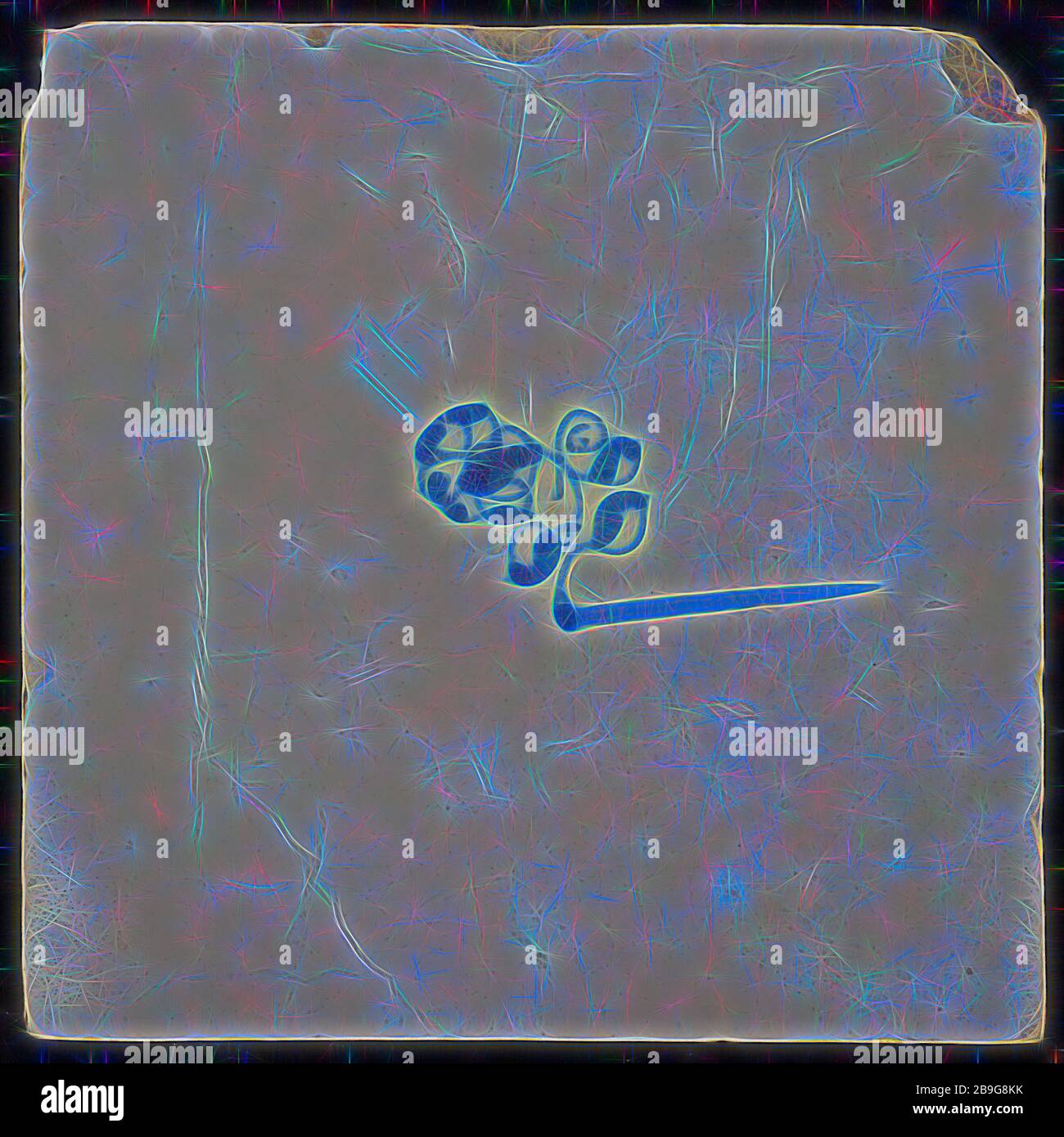 Flower tiling, flowering plant, blue decor on white ground, no corner ...