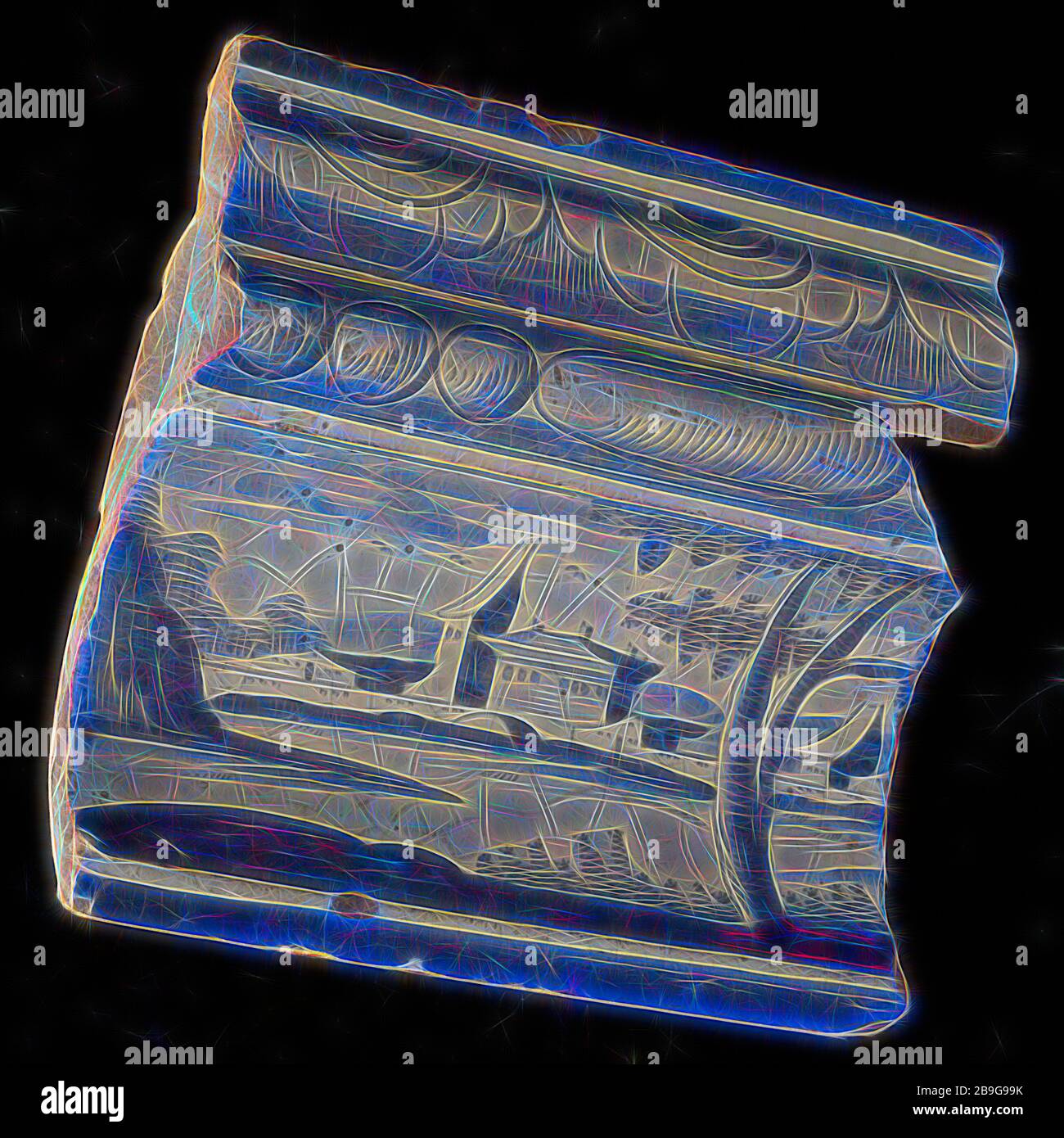 Profiled construction fragment, part of faience frieze, showing ...