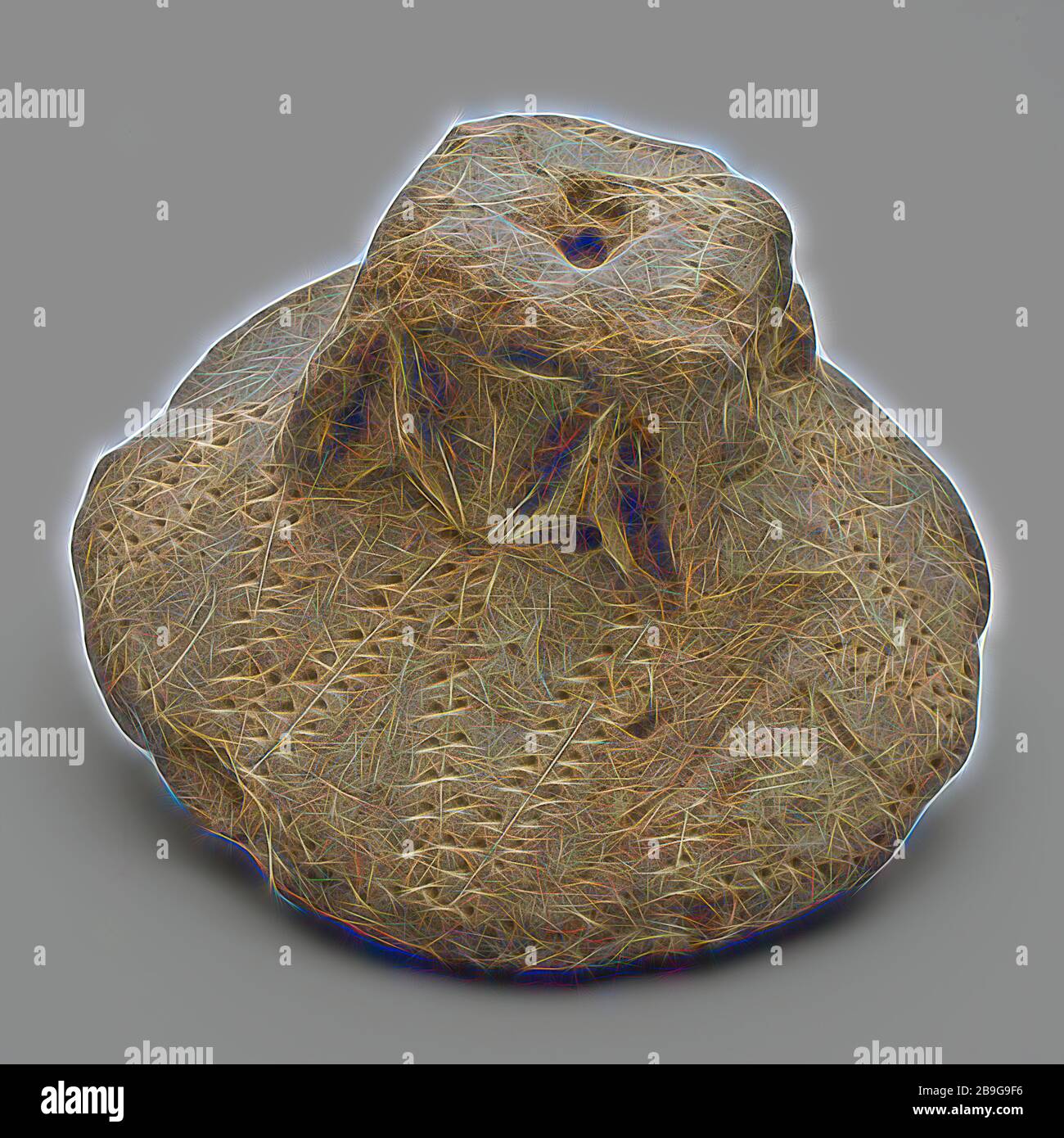 Earthenware damper or quencher with square handle and kerfsneiniering ...