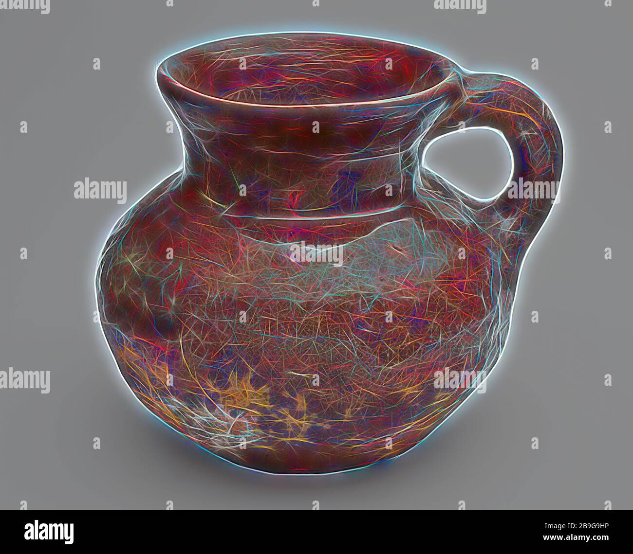 Earthenware chamber pot on vaulted bottom, glazed internally, narrow ...