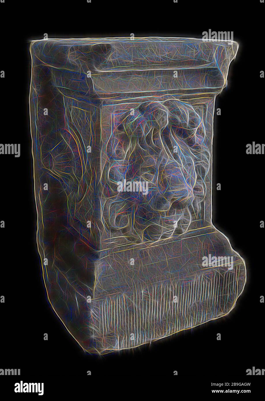 Basement with lion head, basement ornament building component sandstone ...