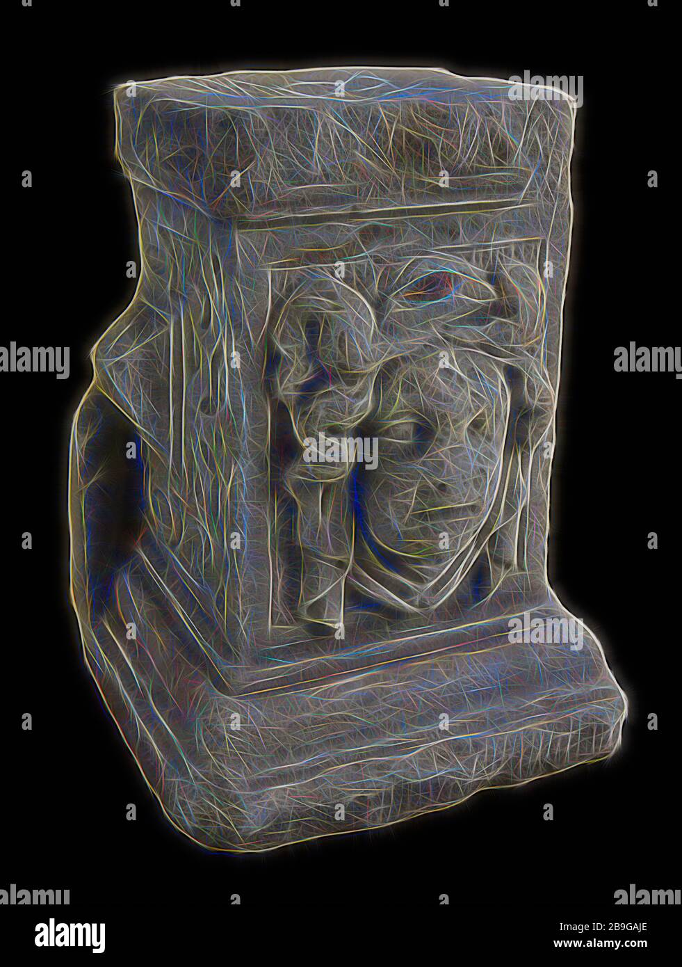 Basement with female head, basement ornament building component ...