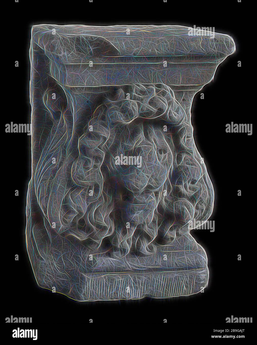 Basement with lion head, basement ornament building component sandstone ...