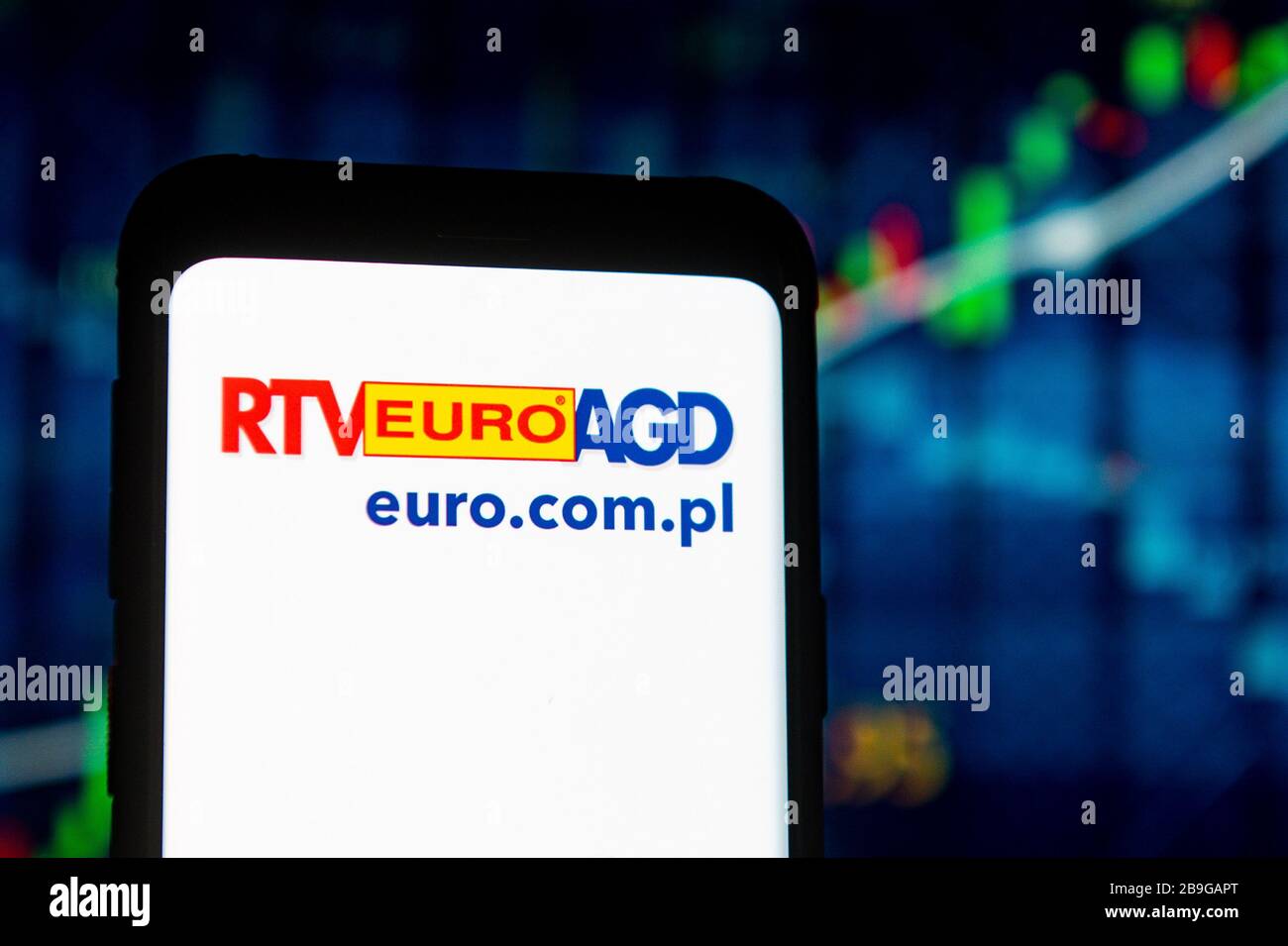 Poland. 23rd Mar, 2020. In this photo illustration a RTV Euro AGD logo ...