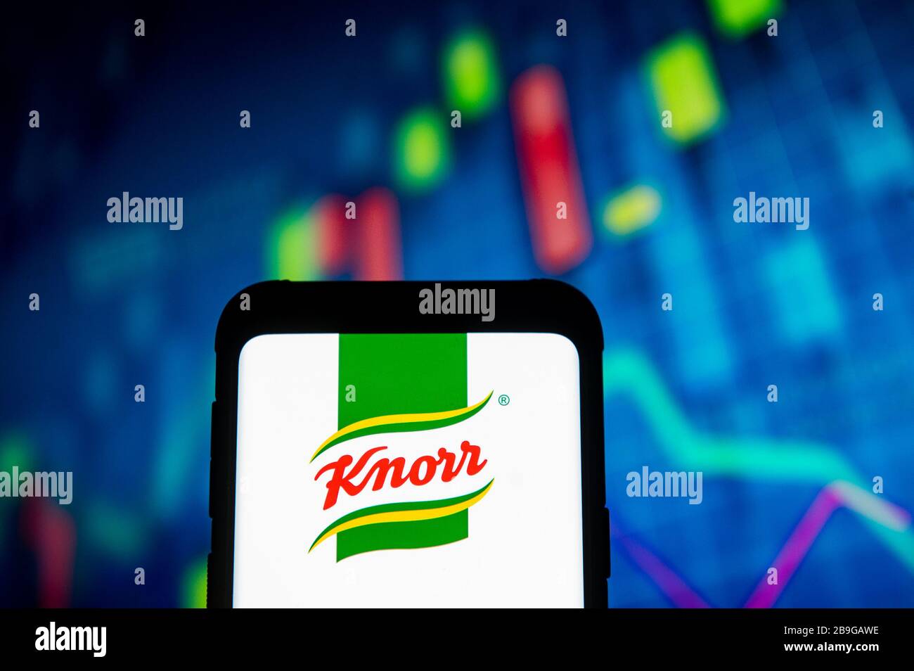 In this photo illustration a Knorr logo seen displayed on a smartphone ...