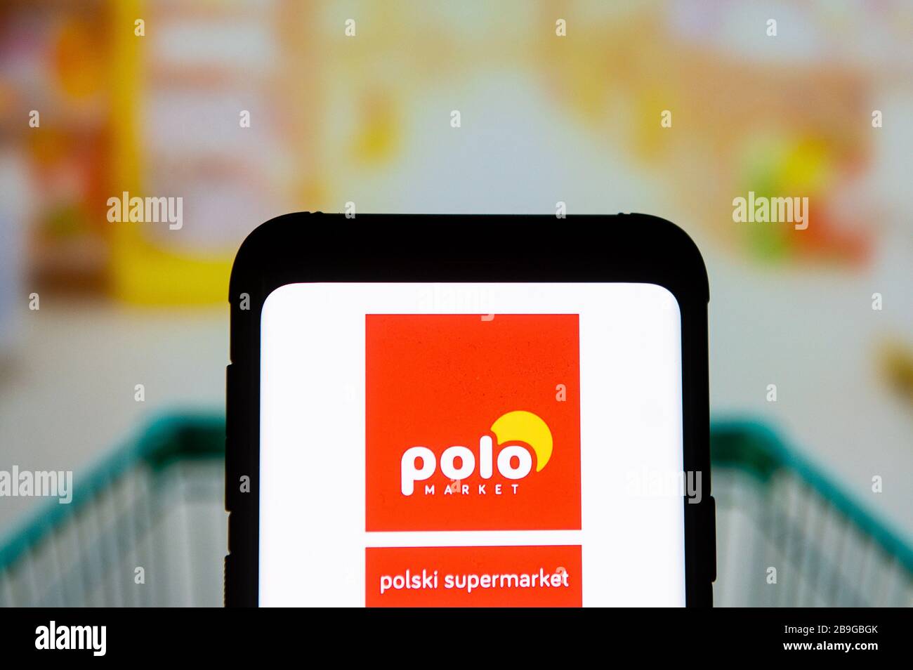 March 23, 2020, Poland: In this photo illustration a Polo Market logo ...