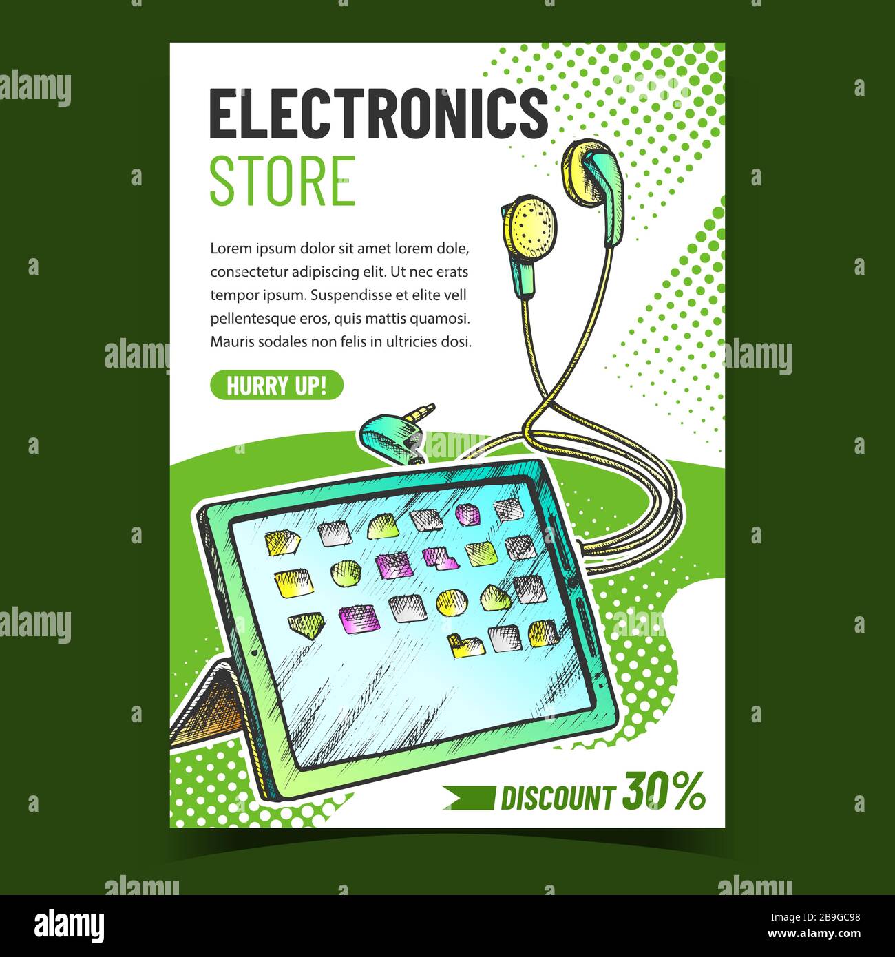 Electronics Store Promo Advertising Poster Vector Stock Vector Image ...