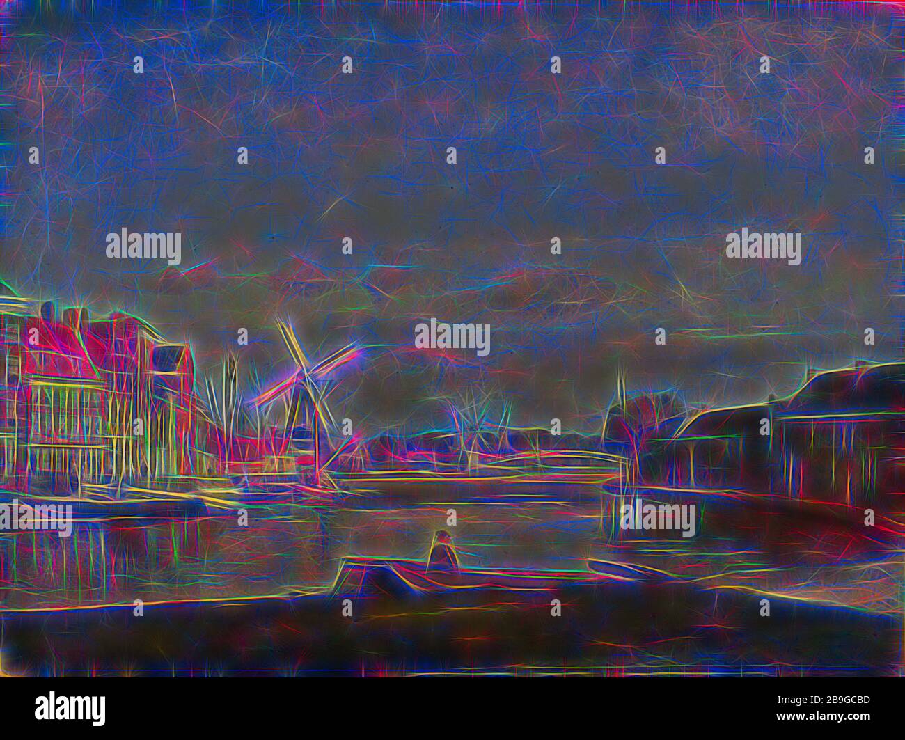 Jan Bikkers, Looking to the north-east, with view of the Hoge Rottebrug ...