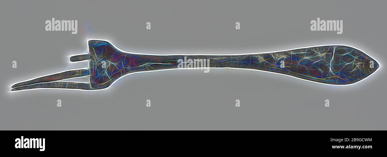 Fork with (originally) four teeth and flat handle with pointed end ...