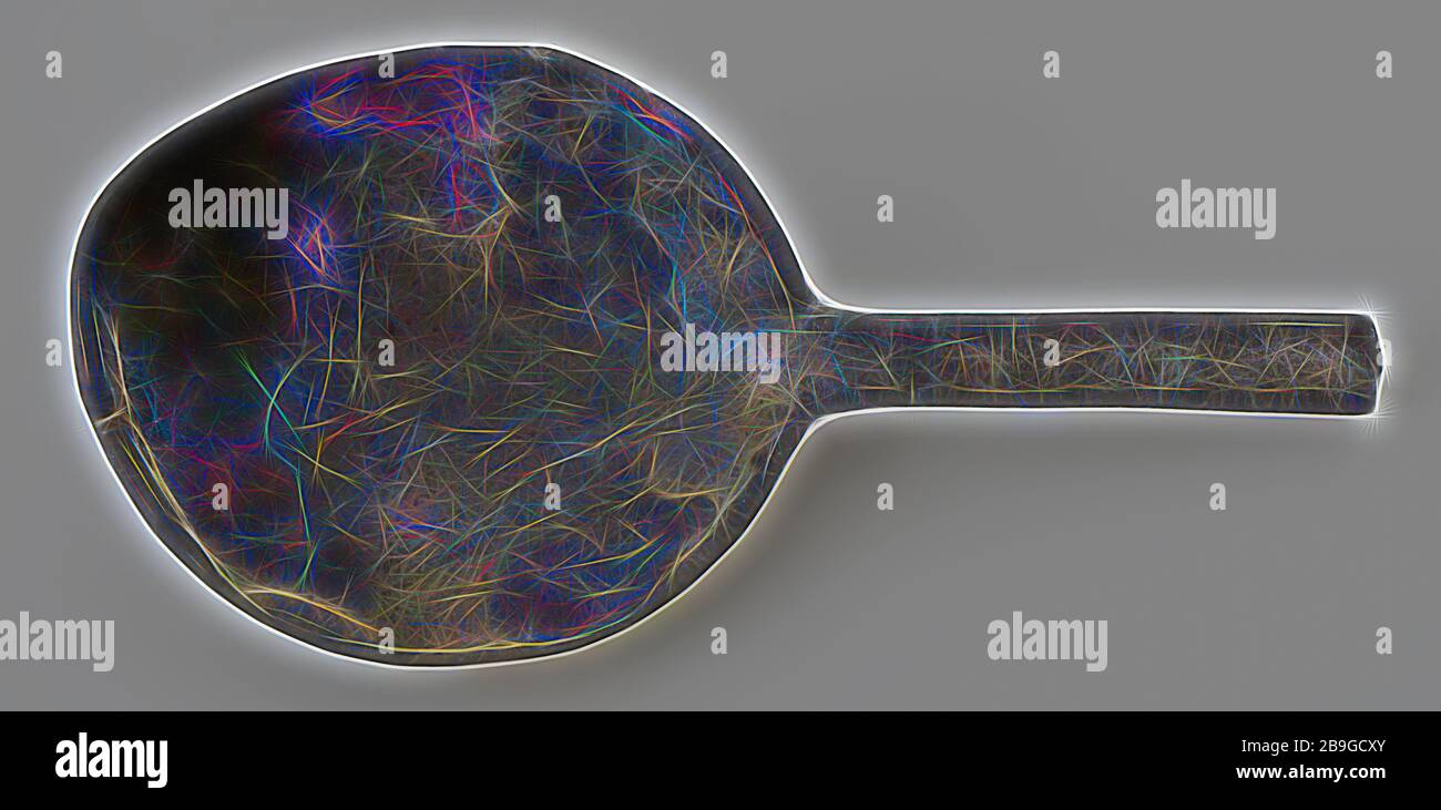 Spoon with oval bowl and flattened, hexagonal handle, spoon cutlery ...