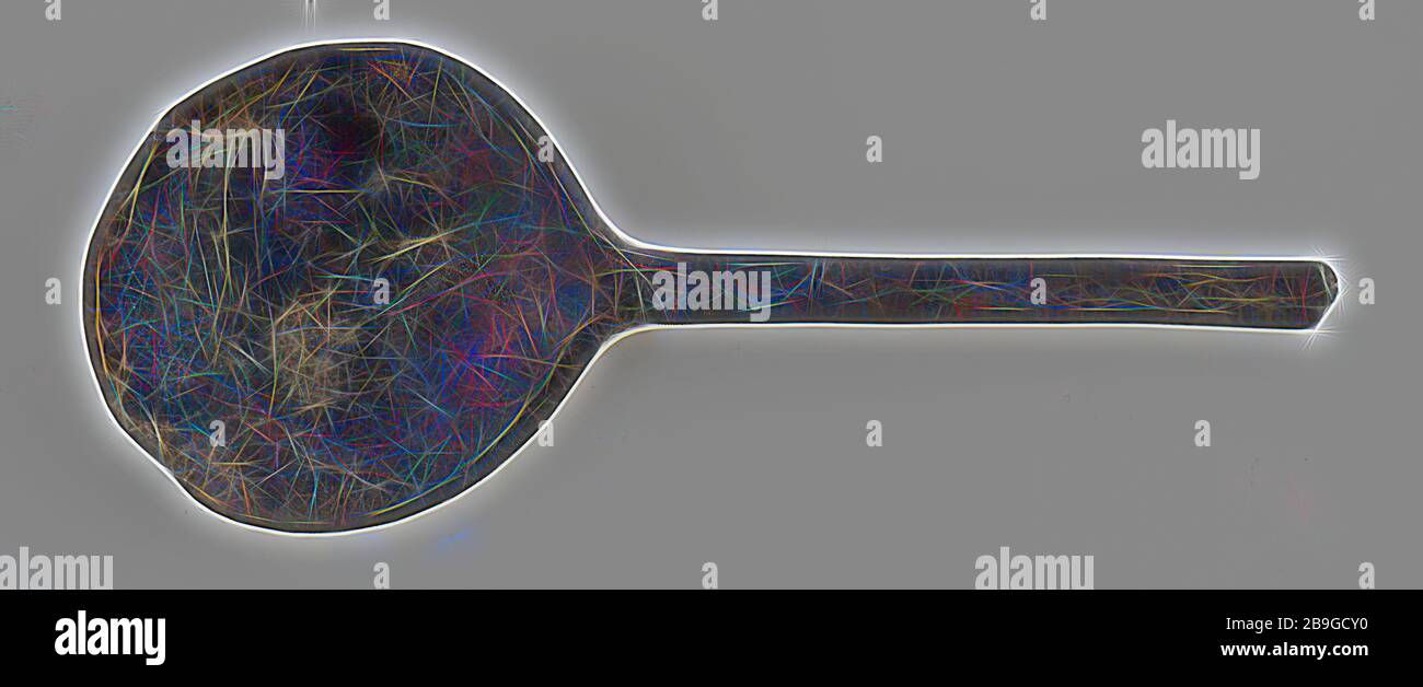 Spoon with round bowl and flattened, hexagonal handle, spoon cutlery ...