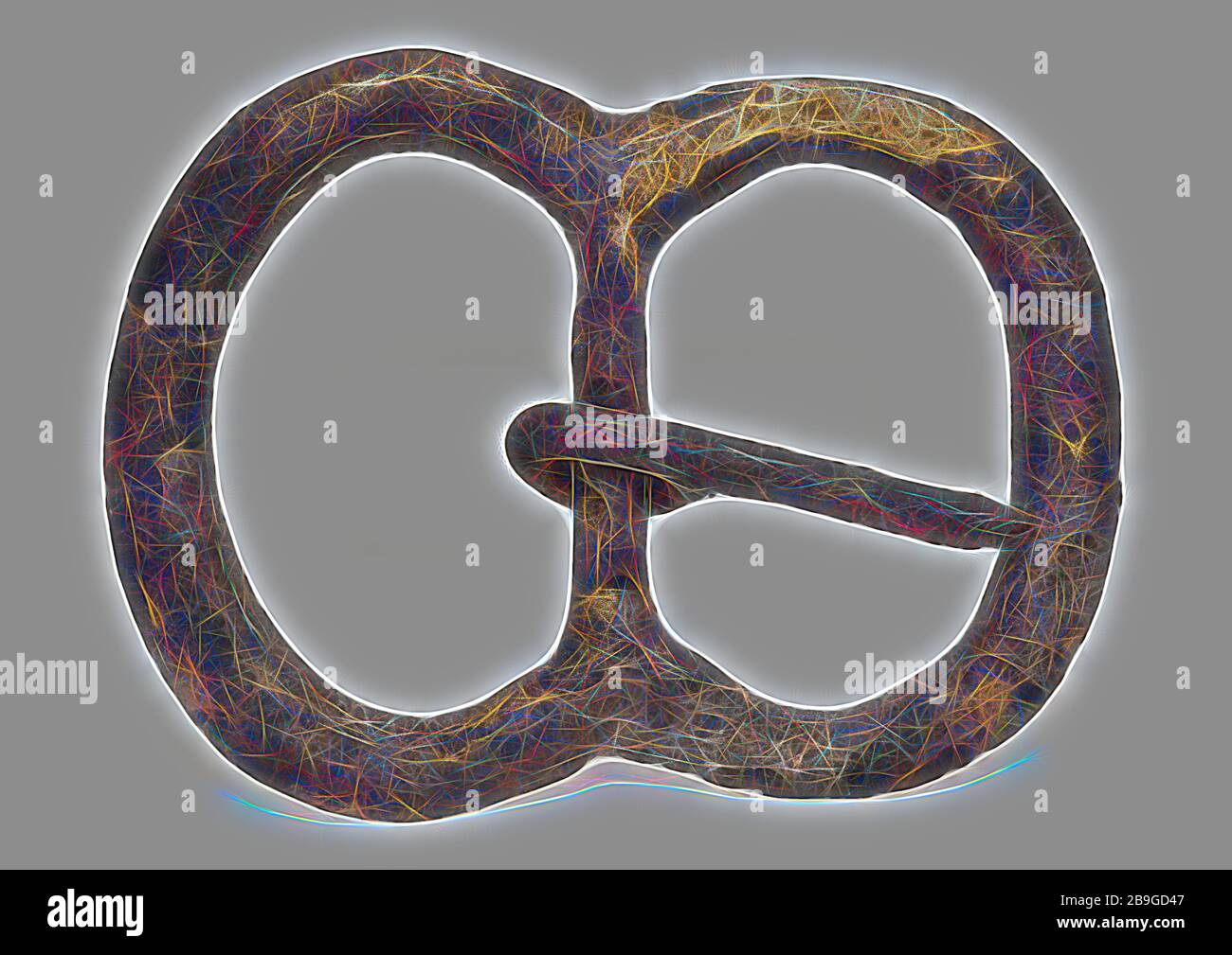 Copper buckle with two oval eyes, buckle fastener part soil find copper ...