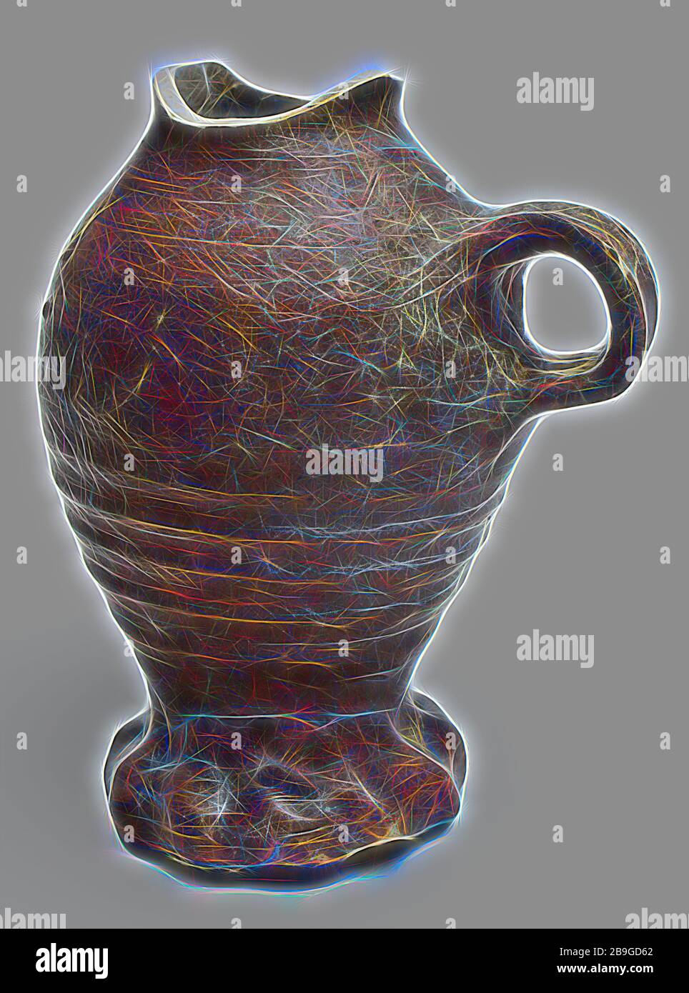 Funnel neck jug made of brown stoneware, funnel beaker cup drinking ...