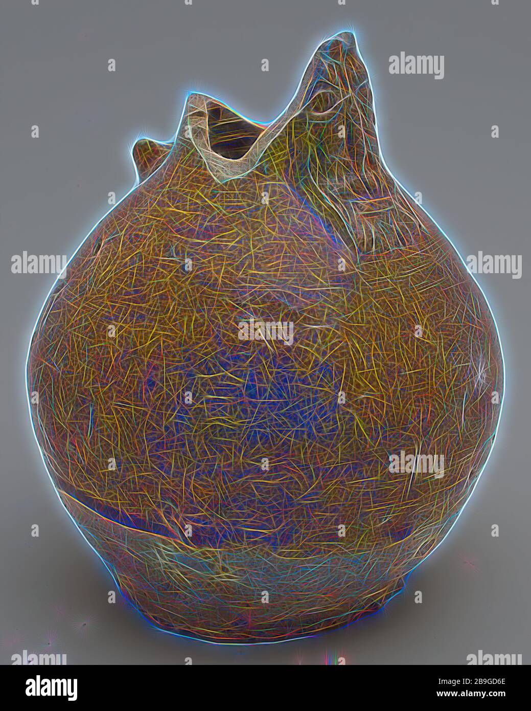 Bartmann jug, also called Bellarmine jug, in light and dark brown glaze ...