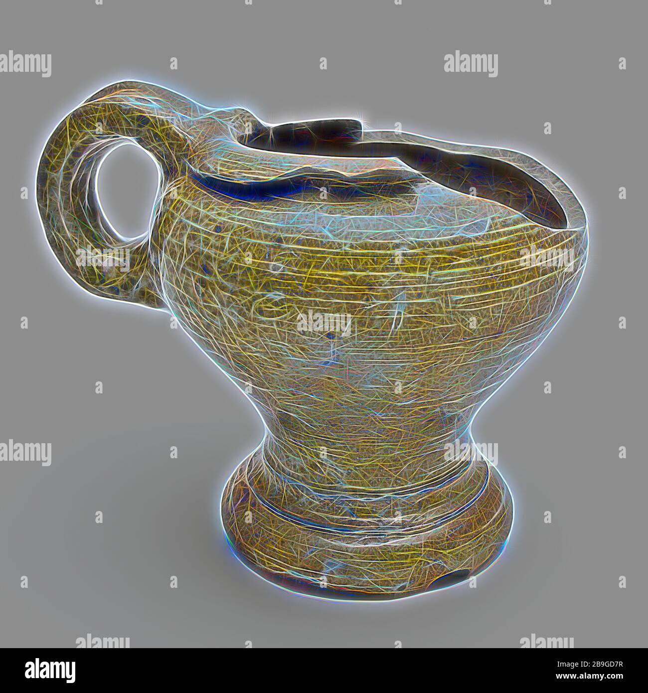 Mustard pot or drinking cup on pinched foot, stoneware, mustard pot pot ...