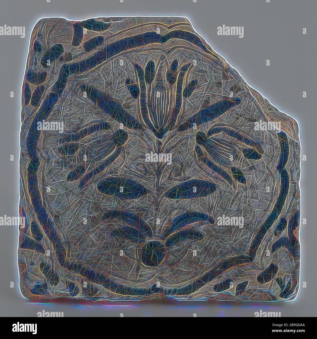 Fragment tile with brace frame and three-tier, wall tile tile ...