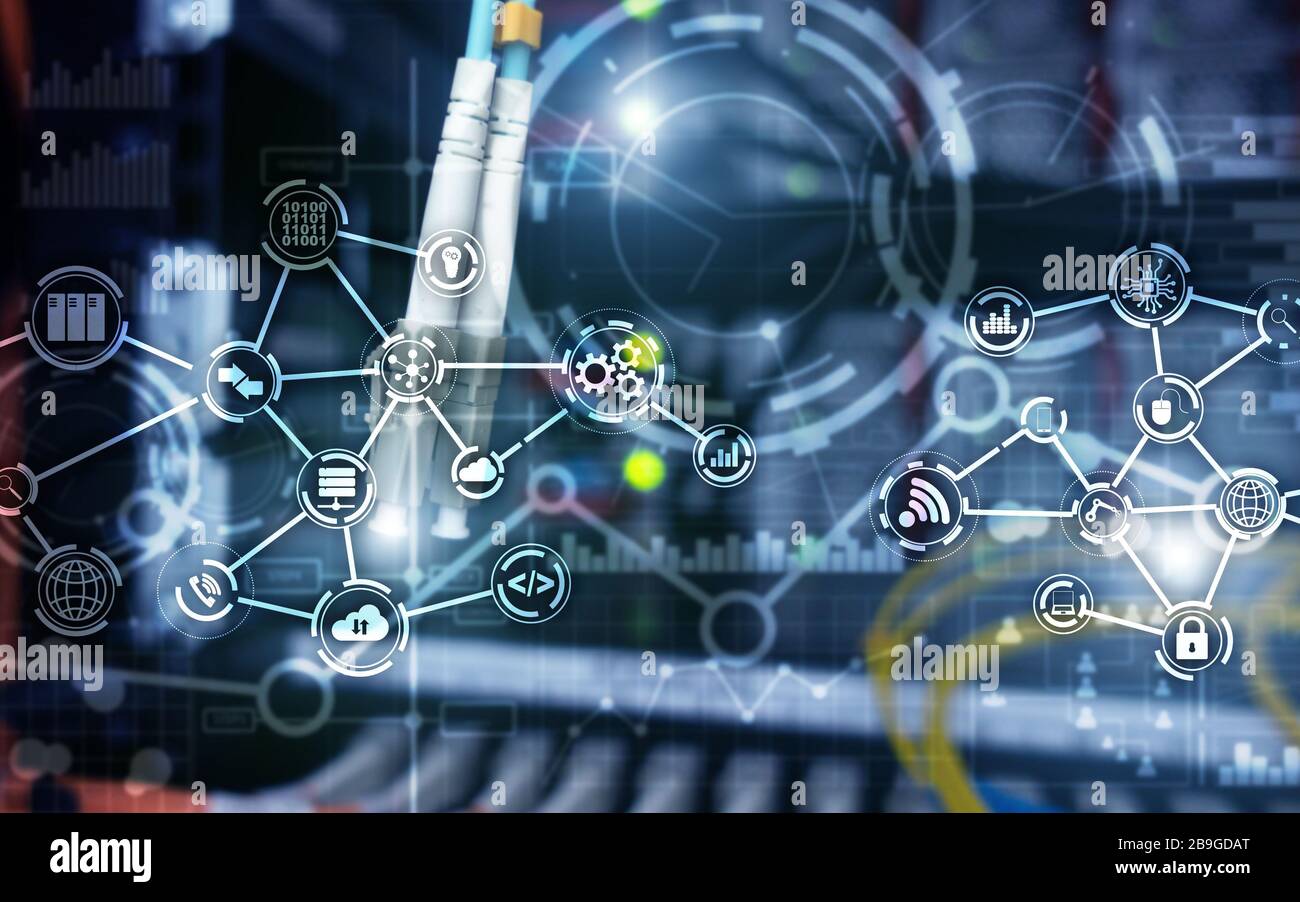 Server room IOT communication Smart industry internet of things concept ...