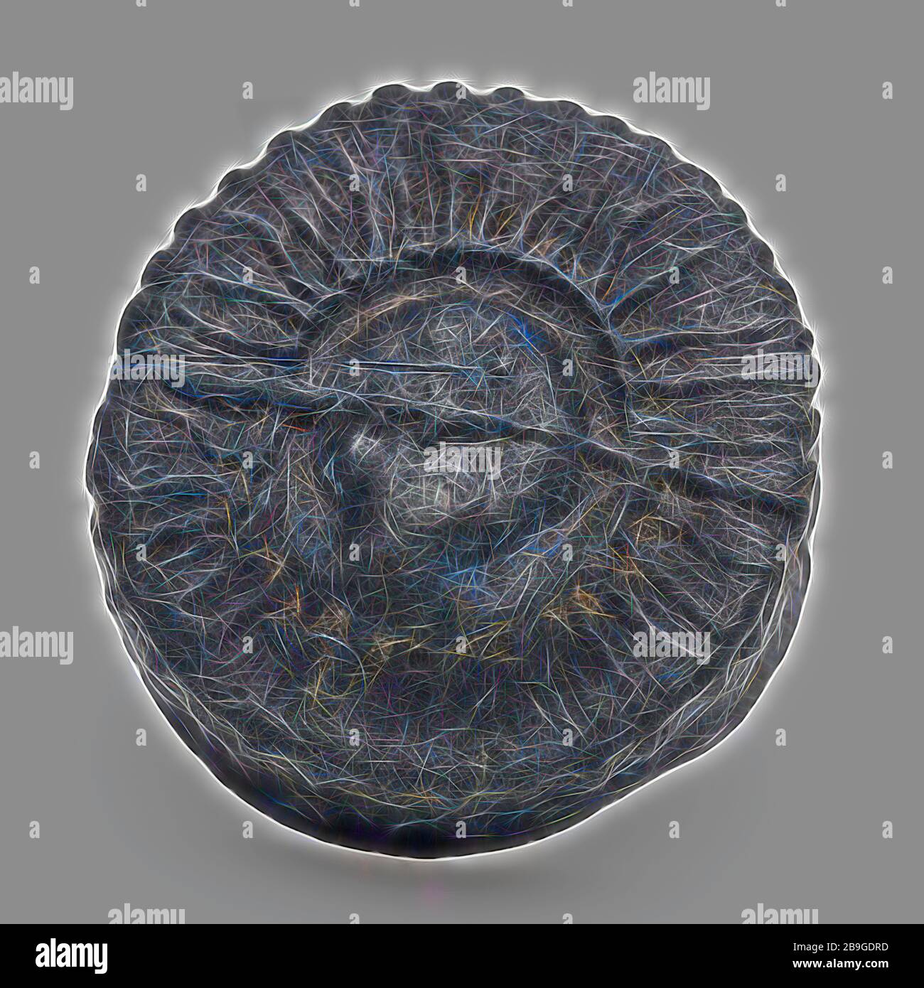 Pewter or lead cap with moon face in halo and text, lid closure holder ...