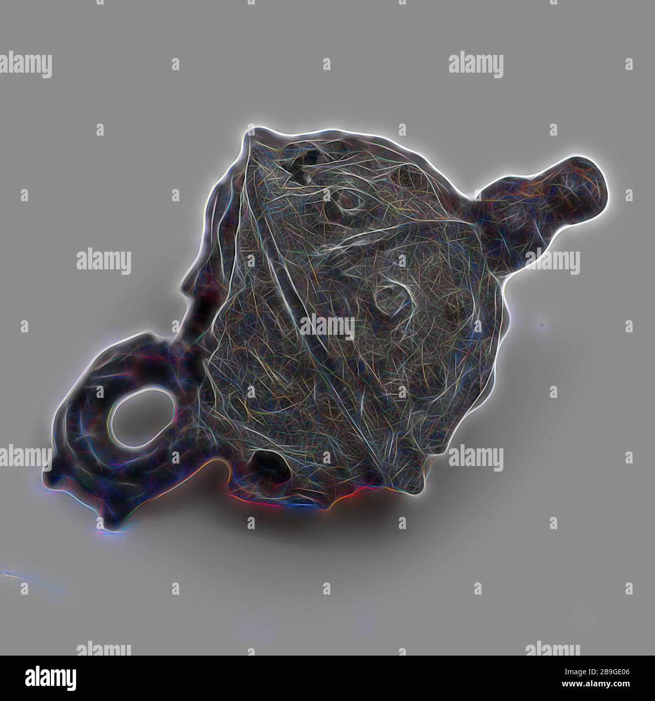 Pewter bell, richly ornamented in relief, bell sounding device ground ...