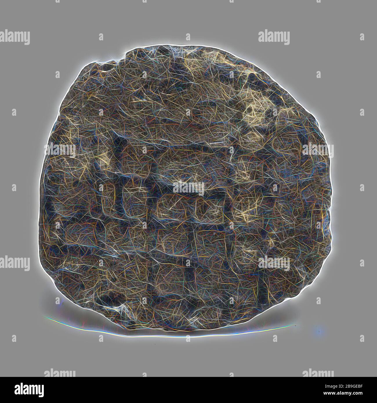 Pewter disc with waffle decor and circles and dots, pseudomunt , disc ...
