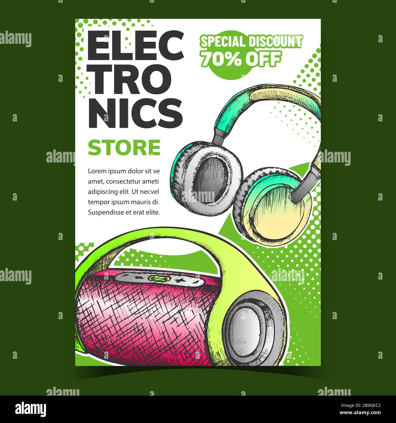Electronics Store Discount Advertise Banner Vector Stock Vector Image ...