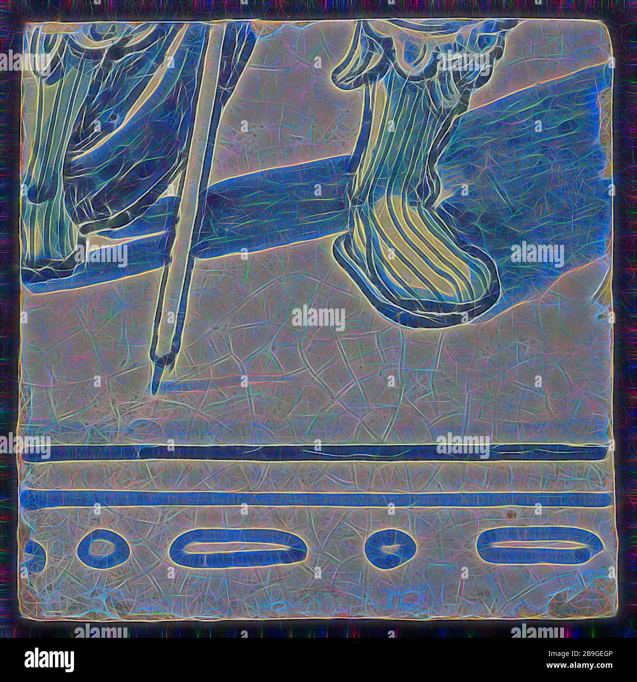 Tile of tile picture blue, white ground, two consecutive biblical ...