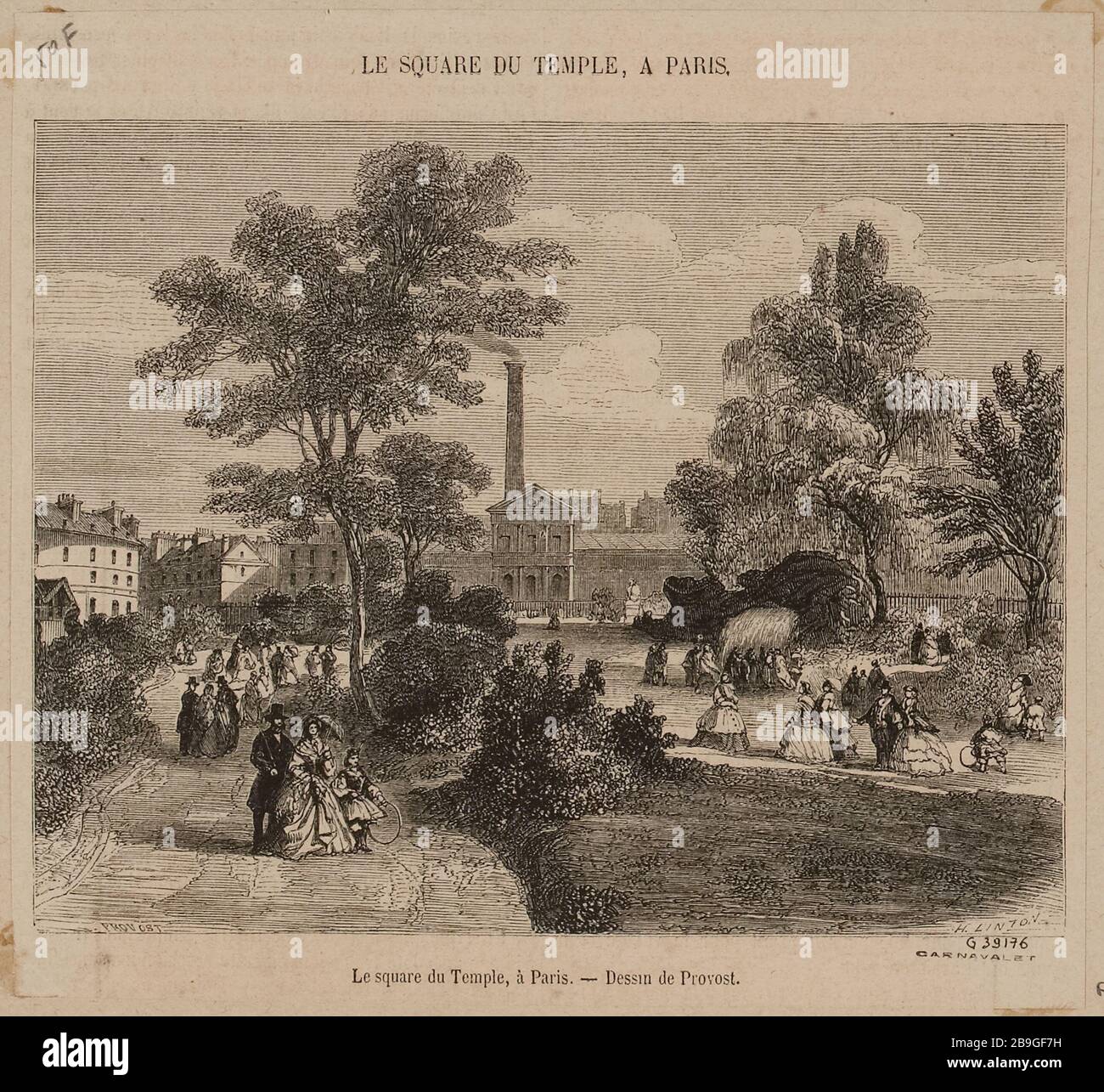The Square du Temple in Paris - Drawing of Provost Stock Photo - Alamy