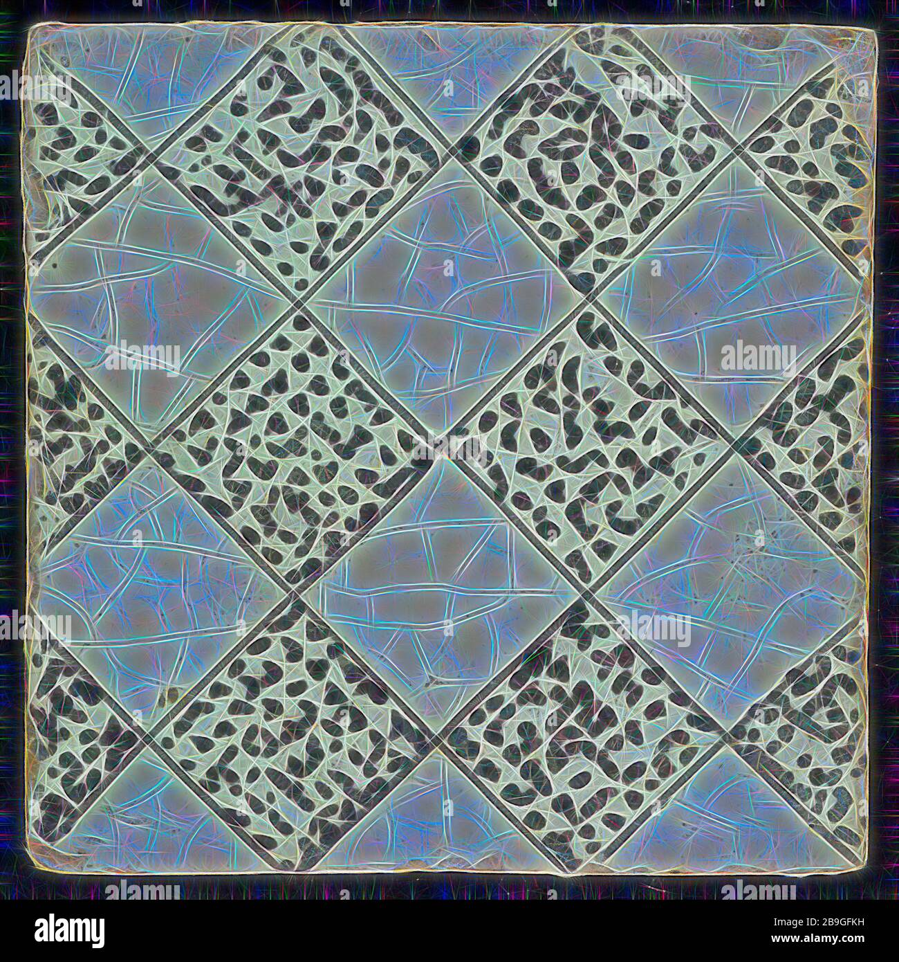 Ornament tile, small checkerplate pattern, wall tile tile sculpture ...