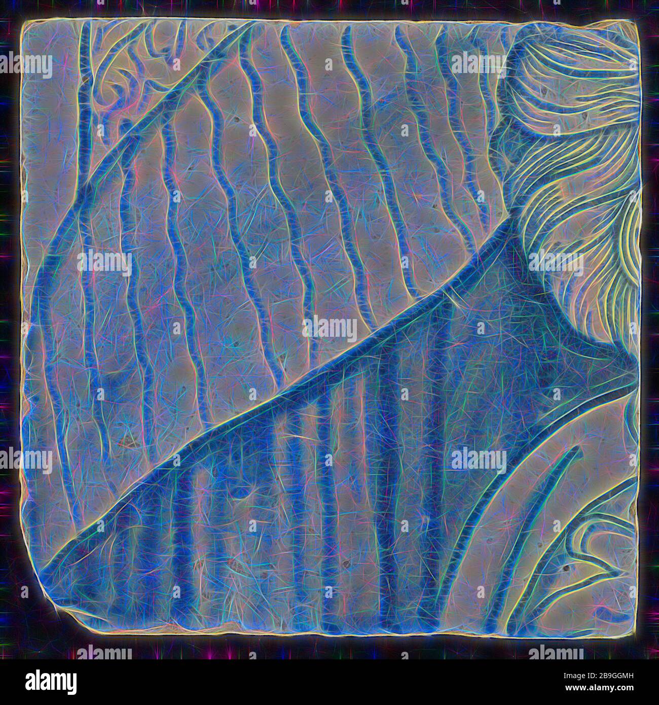 Tile with blue striped background and hair, tile picture footage ...