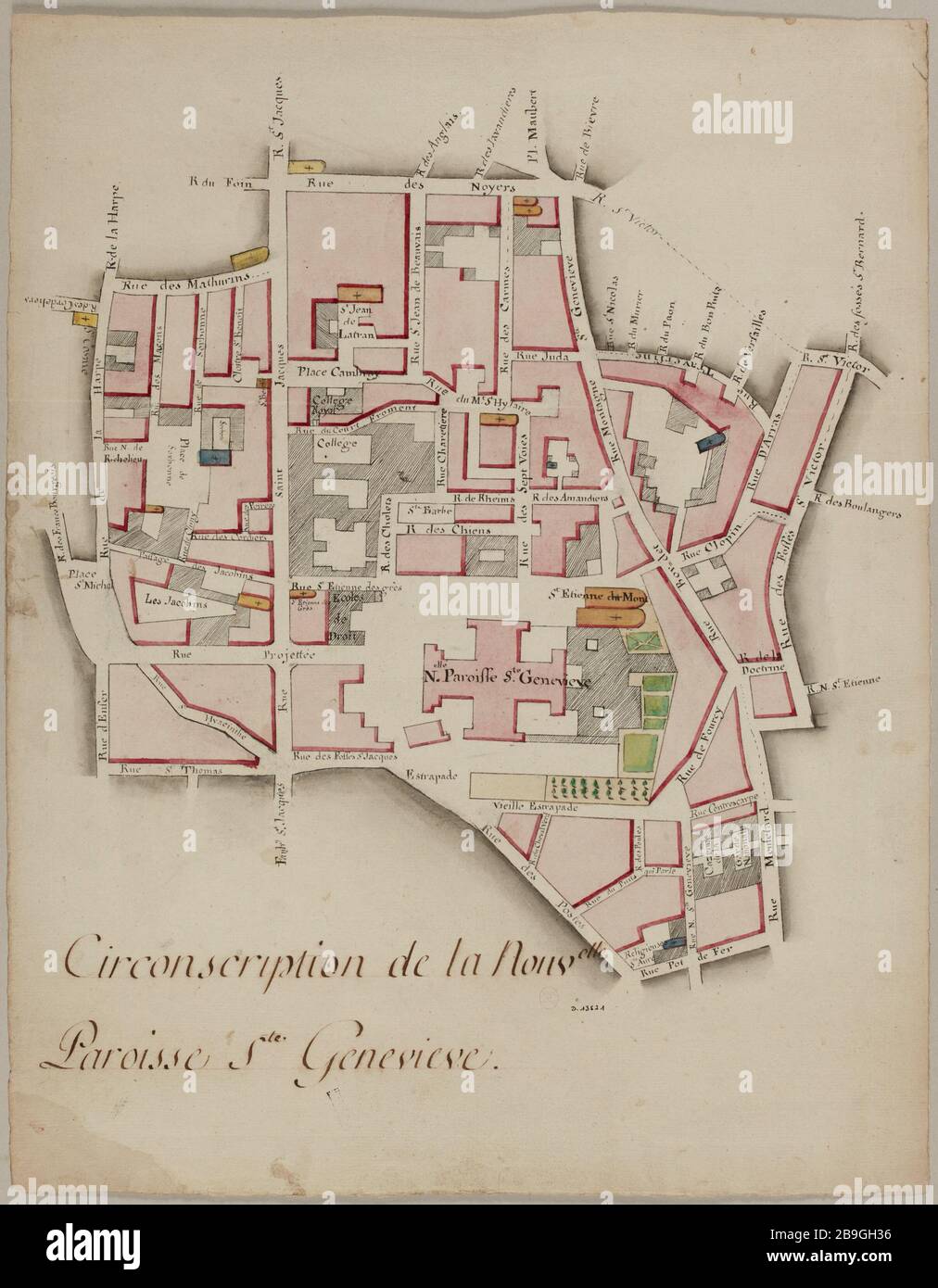 Map of Parliament for the new St. Genevieve Parish Stock Photo - Alamy