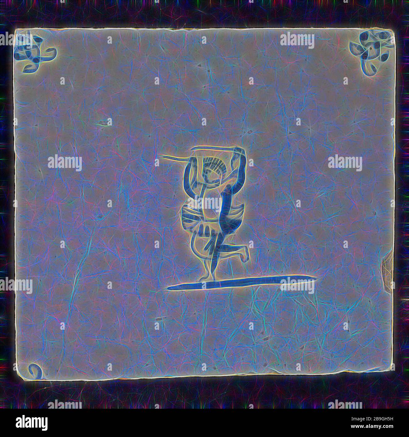 Scene tile, child's play, child with ballet skirt, corner pattern ...