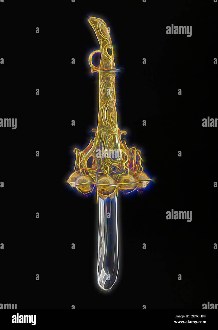 Silversmith: Adrianus van Bemme, Golden rattle with crystal bite and ...