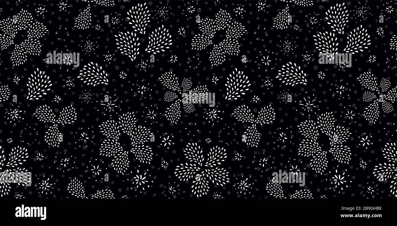 Doodle seamless abstract hand drawn drop pattern in floral shape with ...