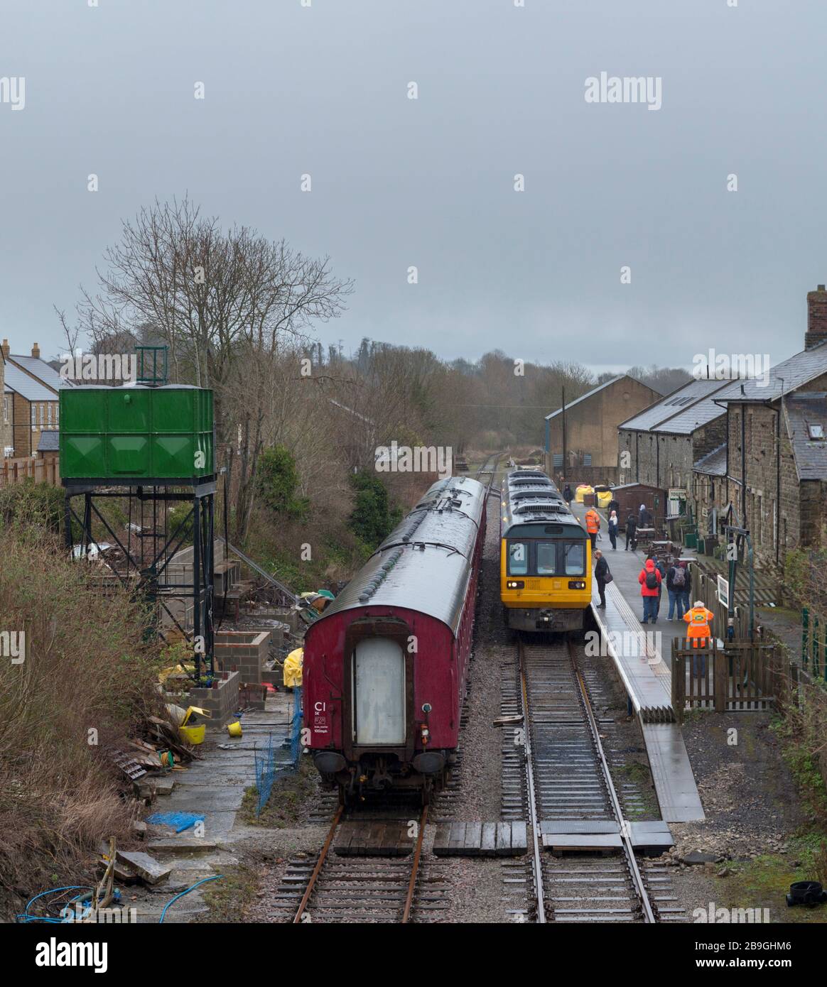 Former Northern rail class 142 pacer trains 142060 + 142028 at Leyburn ...