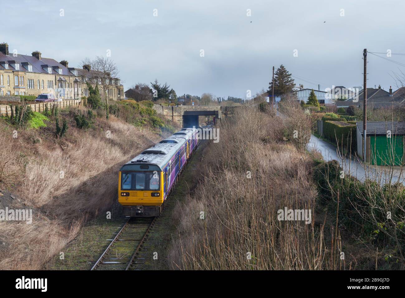 Former Northern rail class 142 pacer trains 142060 + 142028 at Leyburn ...