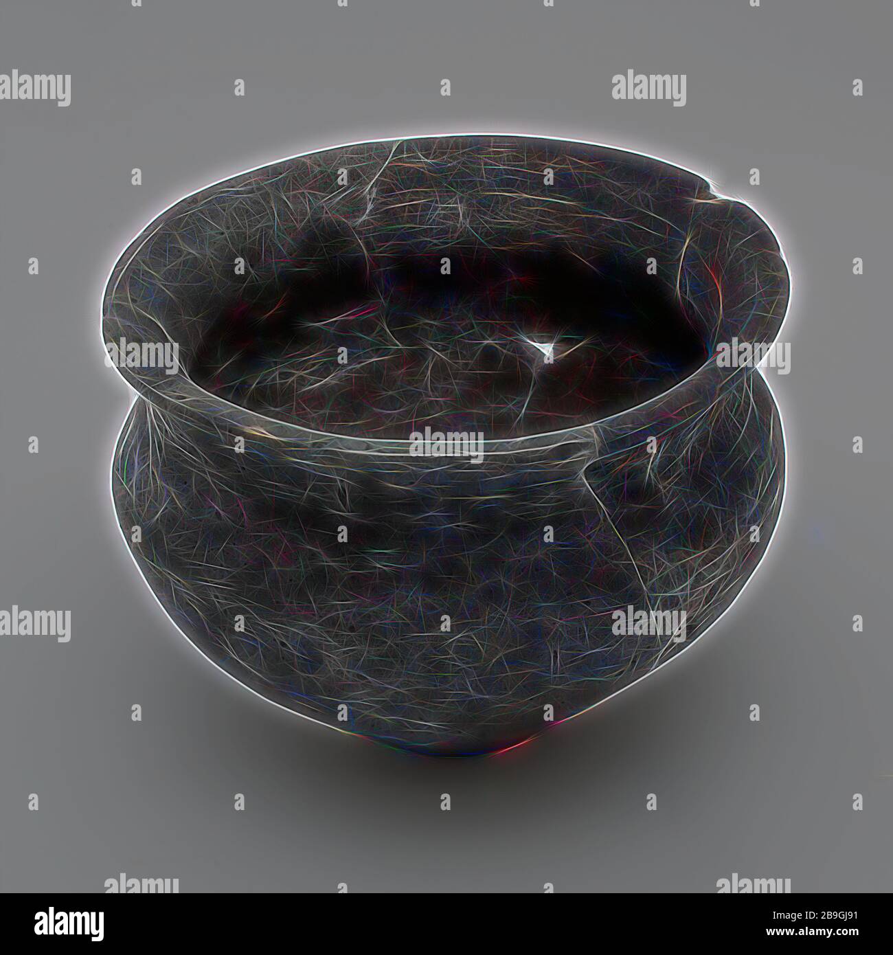 Small black pot on narrow stand, baluster shape, terra nigra, Roman ...